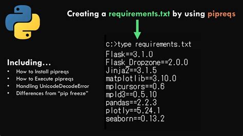 Python Creating A Requirementstxt By Using Pipreqs Youtube