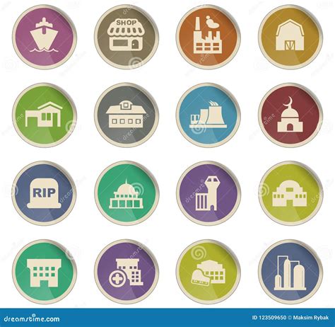 Infrastructure Icon Set Stock Vector Illustration Of Building 123509650