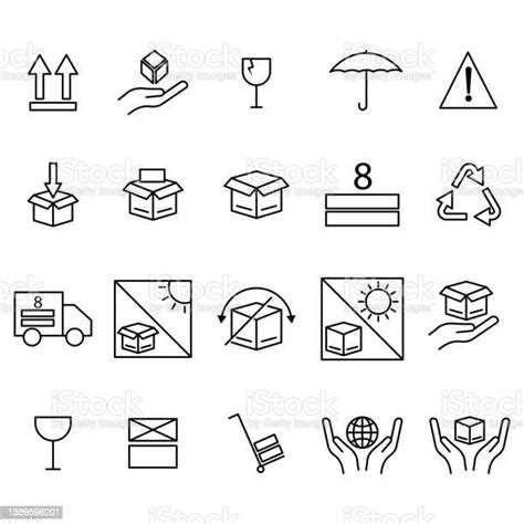 패키징 제품 라인 아이콘 세트입니다 편집 가능한 스트로크 디자인 템플릿 벡터 개발에 대한 스톡 벡터 아트 및 기타 이미지 개발 나무 상자 날씬한 Istock