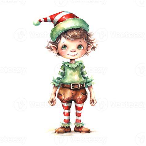 Ai Generated Watercolor Christmas Elf Clipart Ai Generated 35282096 Png