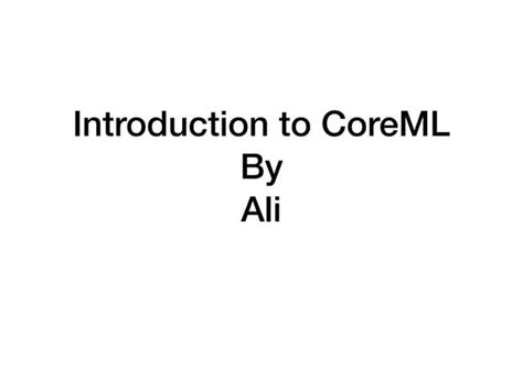Coreml Pdf