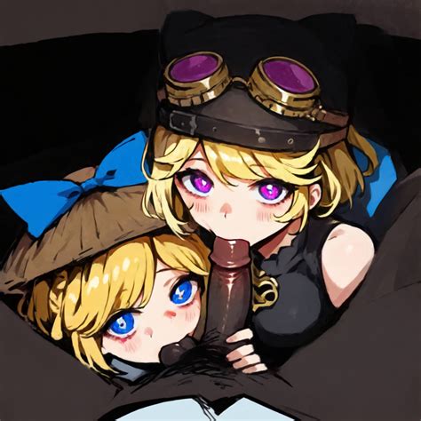 Rule 34 1boy 2girls Ai Generated Balls Black Hat Black Shirt Blonde