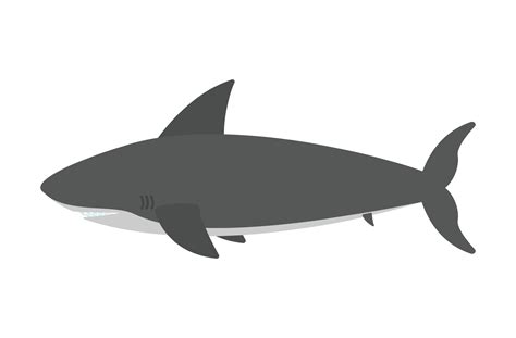 Cartoon Shark Clipart Icon In Flat Vector Illustration Design Sea