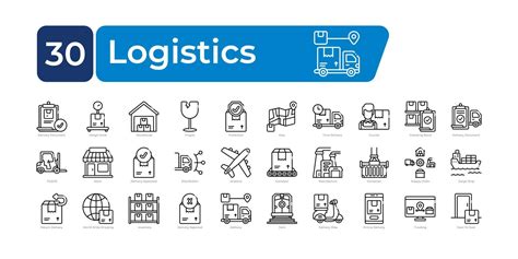 Logistics Icons Pack Thin Line Icons Set Clean And Simple Vector Icons 22894849 Vector Art At