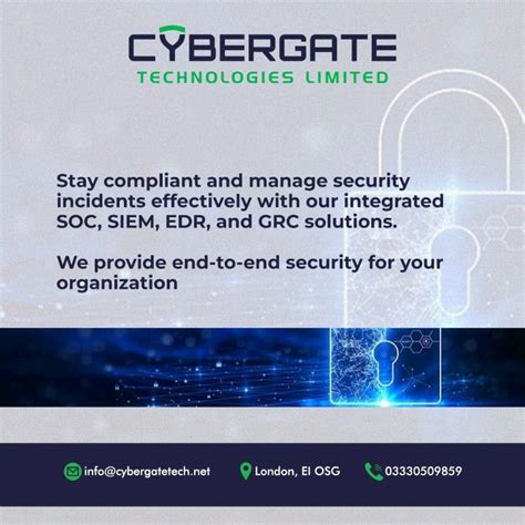 Cybergate Technologies Limited On Linkedin Cybersecurity Manageyoursecurity Endtoendsecurity