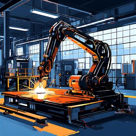 Robotic Welding Metalworking Factory Generative Ai Premium Ai