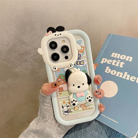 털 회전 귀여운 포차코 꼬리 아이폰 케이스 14 13 12 11