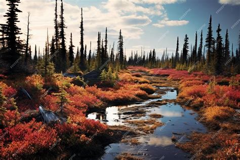 Vibrant Ecosystem Of A Boreal Forest Beautiful Gree Natural Forest