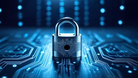 metal padlock on blue background data protection cybersecurity