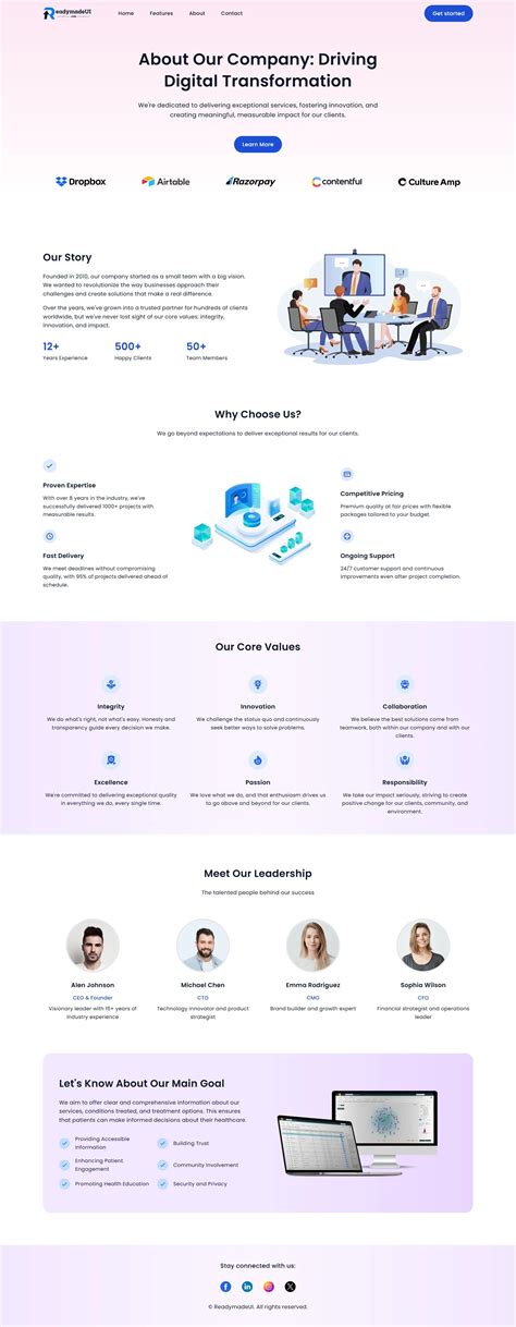 Tailwind Css Landing Pages Readymadeui