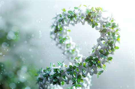 Dna Helix Composed Of Green Leaves Representing Biotechnology And