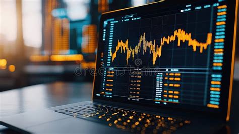 Closeup Of A Laptop Screen Displaying Financial Market Data And