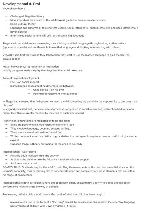 Developmental 4 Prof Lecture Notes