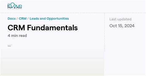 Crm Fundamentals Docs