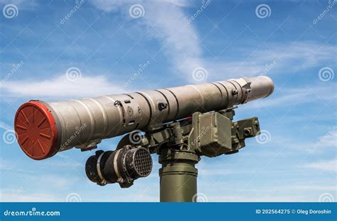 Anti Tank Guided Missile On The Turret Of A Tank Or Infantry Stock