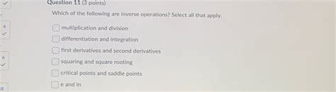 solved question 11 3 ﻿points which of the following are