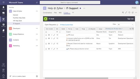 集成microsoft teams的it帮助台软件 it服务管理 servicedesk plus 卓豪manageengine