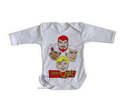 Empório Dutra Roupa Bebê manga longa Jonny Quest cabeças