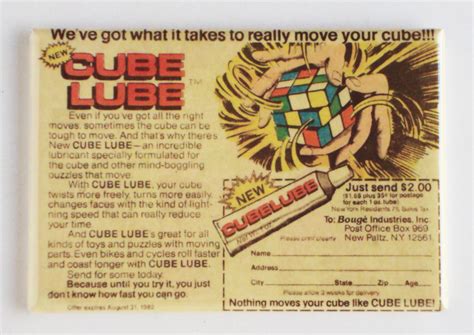 Cube Lube Comic Book Magazine Ad Fridge Magnet Rubiks Cube Ad