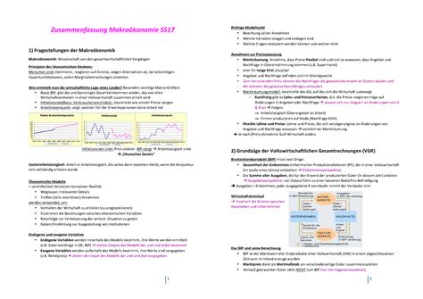 Zusammenfassung Makroökonomie SS17 Zusammenfassung Makroökonomie SS 1