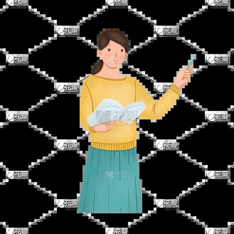 卡通感劳动节教师元素贴纸素材 花瓣网