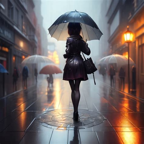 Download Ai Generated Rain Girl Royalty Free Stock Illustration