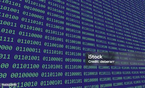 Kode Biner Komputer Dari Satu Dan Nol Ditampilkan Di Layar Digital