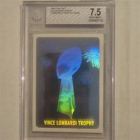 1990 Pro Set Special Inserts 10000 Vince Lombardi Trophy Hologram Bgs