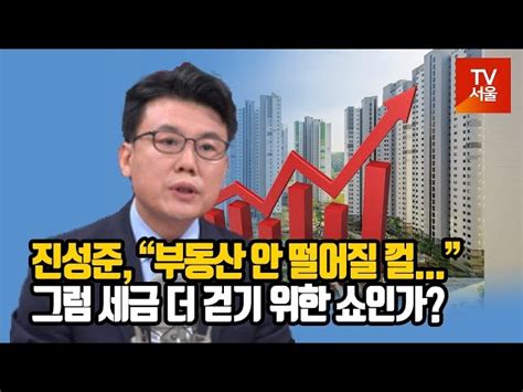 진성준 부동산 안 떨어질 껄 그럼 세금 더 걷기 위한 쇼인가