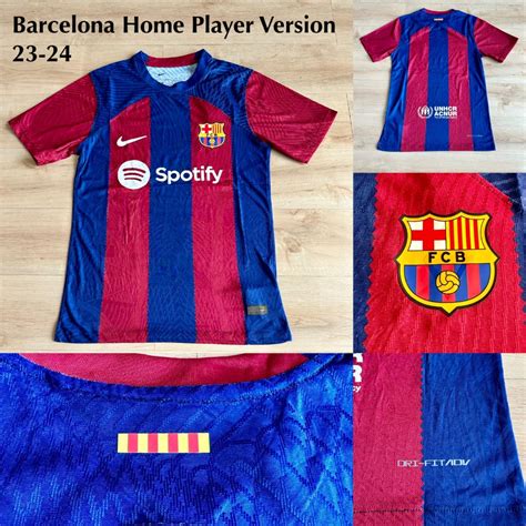 New Barcelona Home Player Version Jersey 23 24 Men S Fashion