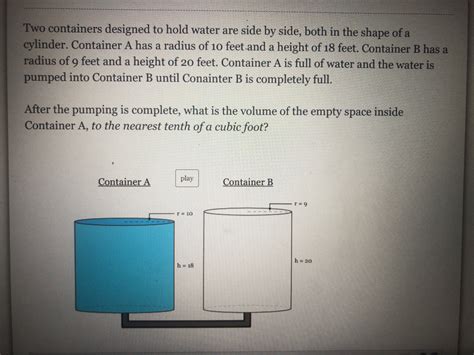 Answered Two Containers Designed To Hold Water Bartleby