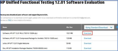 hp uft trial version download and installation a to z process