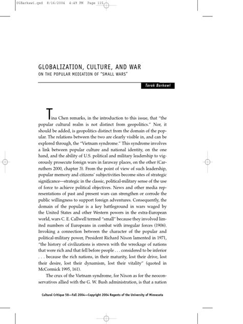Globalization Culture And War On The Pop Pdf History