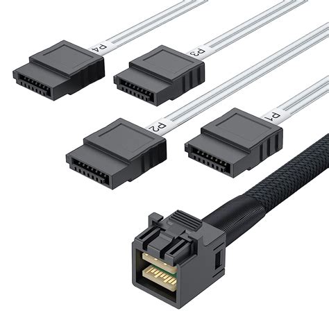 Ipolex Cable Interno Mini Sas Hd Sff 8643 A 4 X Sata 7 Pines Cables