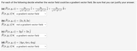 Solved For Each Of The Following Decide Whether The Vector Chegg