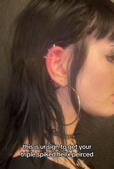 Triple Helix Piercing In 2025 Pretty Ear Piercings Cool Piercings Cute Piercings