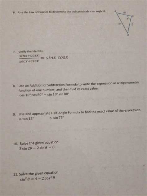 Solved Verify The Identity Sinx Cosx Sinx Cosx Chegg Com