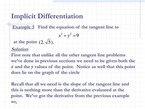 Ppt Section Implicit Differentiation Powerpoint