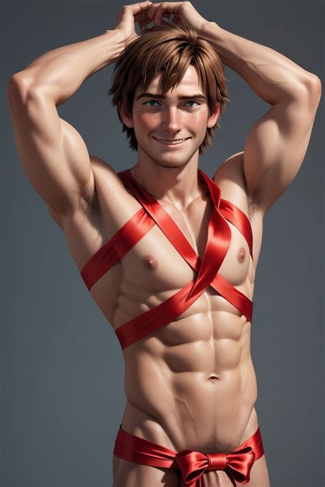 Shy Smile Wrapped In Red Ribbon Naked Ai Porn