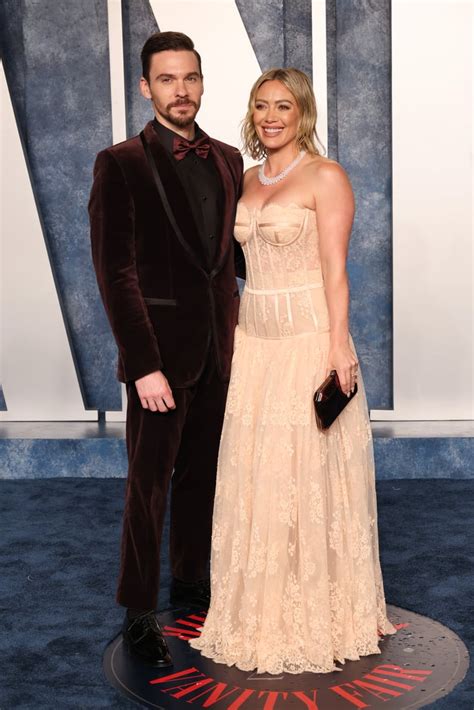 Hilary Duffs Sheer Corset Dress At Vanity Fair Oscars Party Popsugar