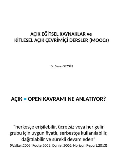 Hafta Oer Ve Moocs Pdf