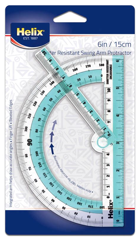 180° Shatter Resistant Swing Arm Protractor 6 100 Each Geyer