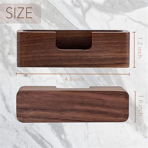 Paquete De 2 Tarjetas De Visita De Madera Para Escritorio Tarjeteros