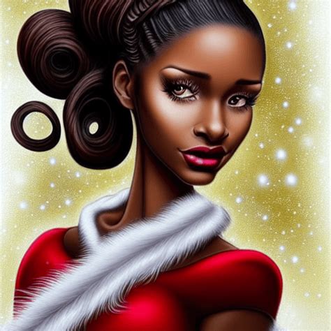 Mocha Skinned Santa Ballerina · Creative Fabrica