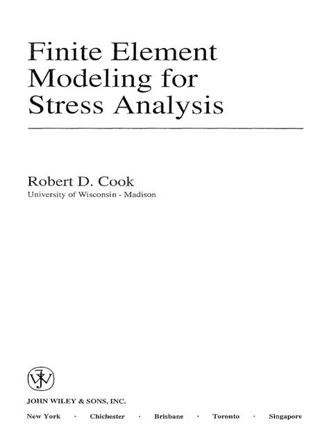 Finite Element Modeling For Stress Analysis Cook Pdf