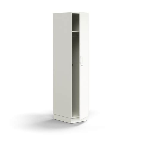 Garderobes Skapis Qbus Slēdzams Ar Apģērbu Stieni Pamatnes Rāmis 2025x400x570 Mm Balts Aj
