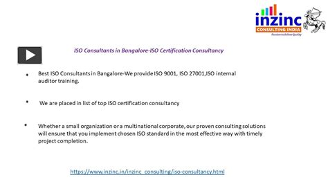 PPT ISO Consultants In Bangalore ISO Certification Consultancy