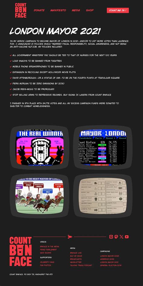 Website Design Project For Count Binface • Stuff And Nonsense Website Design Project For Count Binface • Stuff And Nonsense