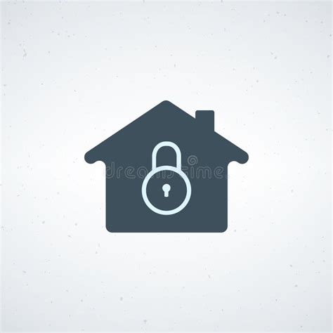 Black Single House Under Protection Icon Simple Safe Home Lock Defense