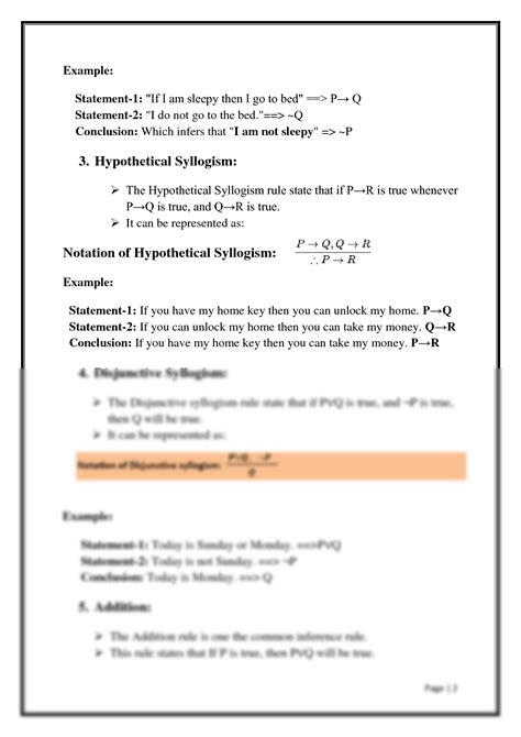 SOLUTION: Define inference and inference rules and explain types of inference rules - Studypool